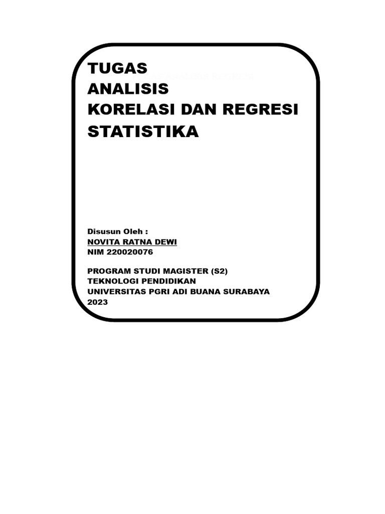 Tugas Analisis Regresi - 220020076 - Novita Ratna Dewi | PDF | Errors And Residuals ...