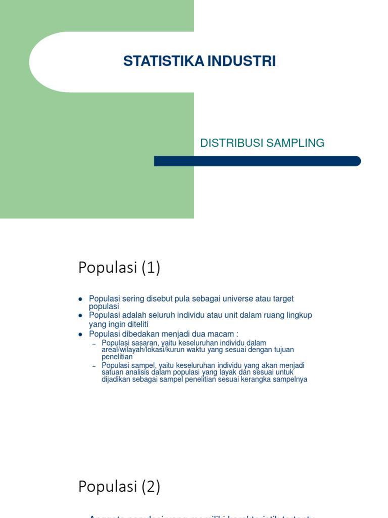 1 - Materi Distribusi Sampling | PDF
