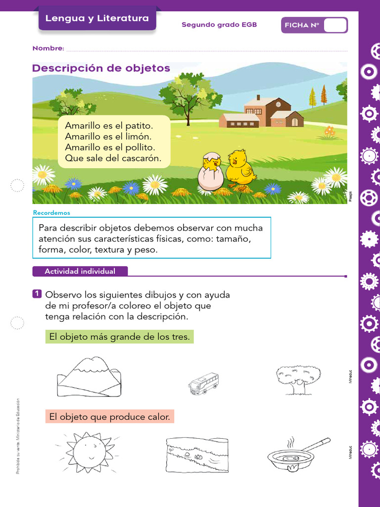 Lengua y Literatura - 2EGB - Descripción de Objetos | PDF