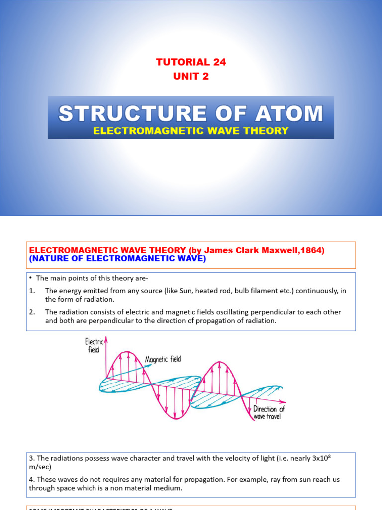Tutorial 24, Electromagnetic Wave Theory | PDF | Waves | Electromagnetic Radiation