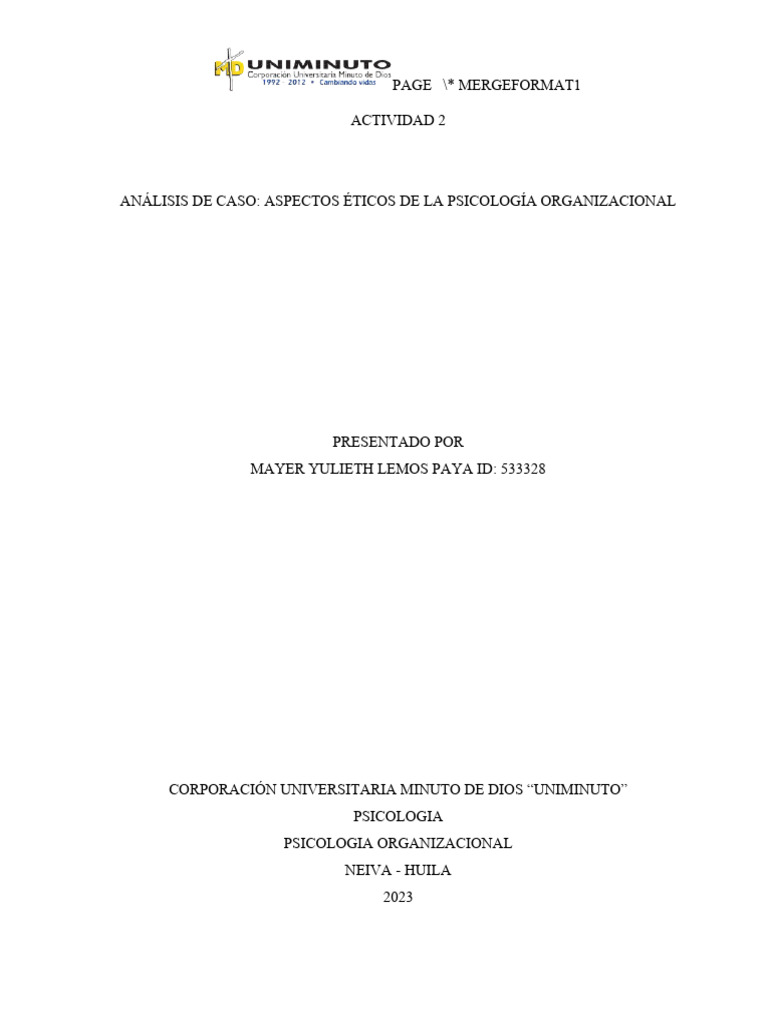 Act 2 - Analisis de Caso | PDF