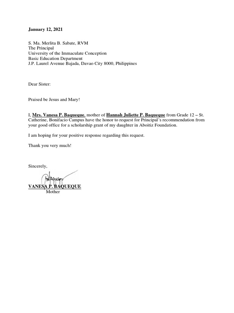 Request Letter | PDF