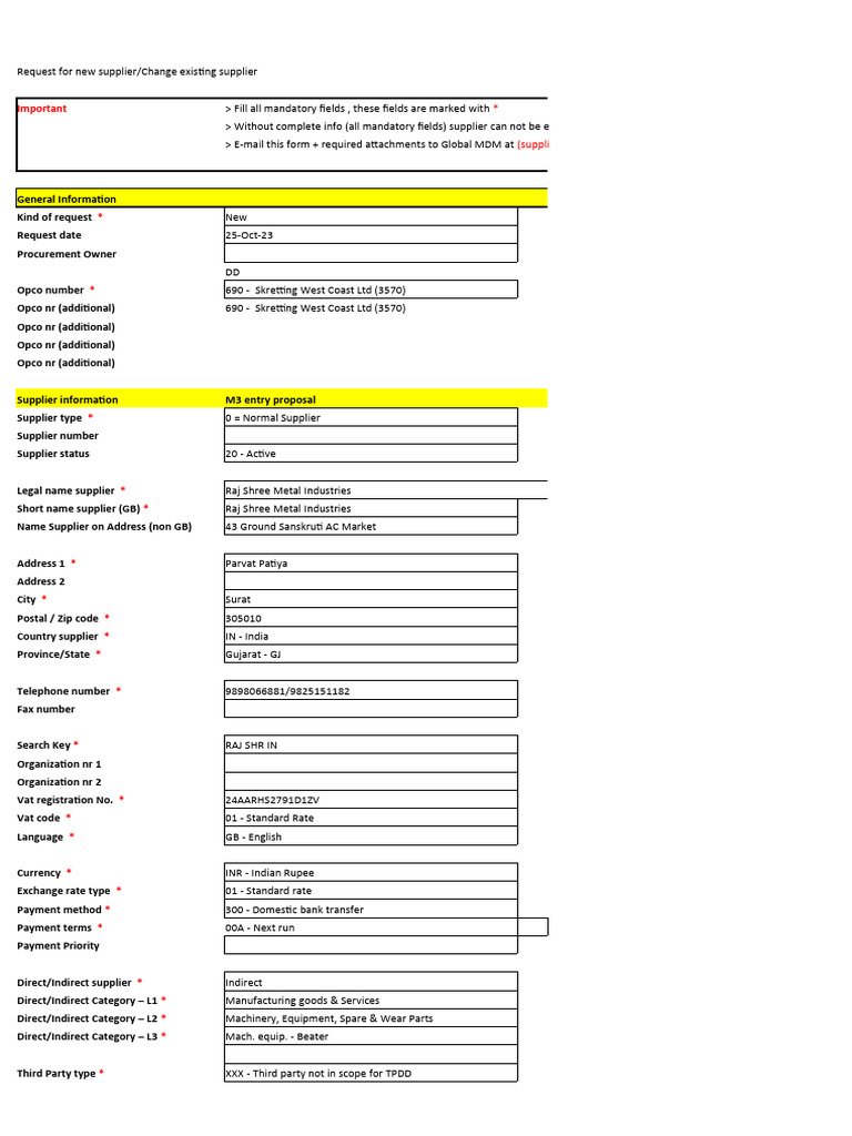Rs Wender Form | PDF