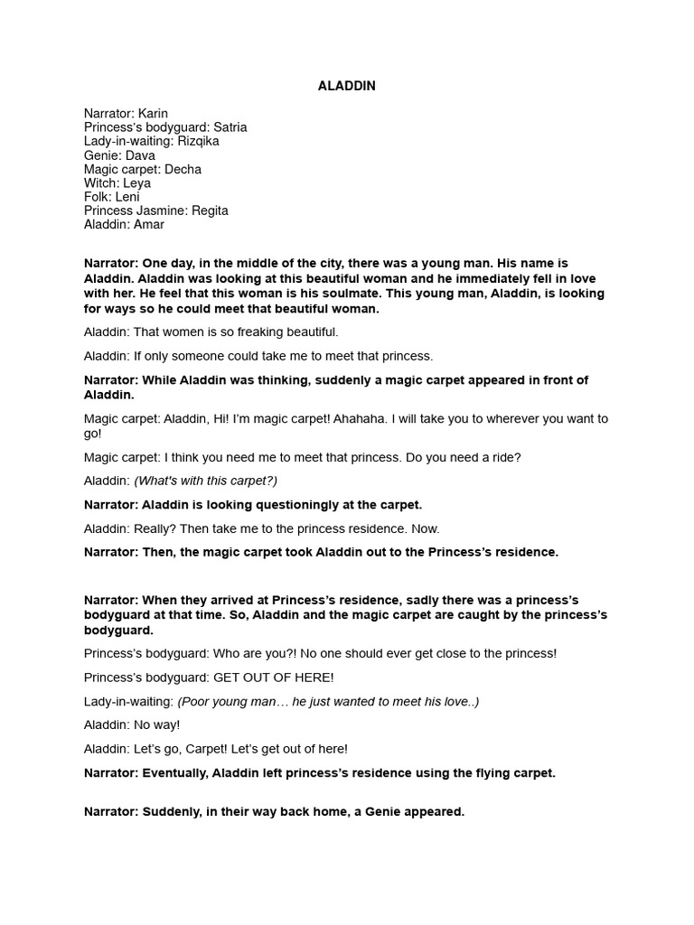 Aladdin Script | PDF