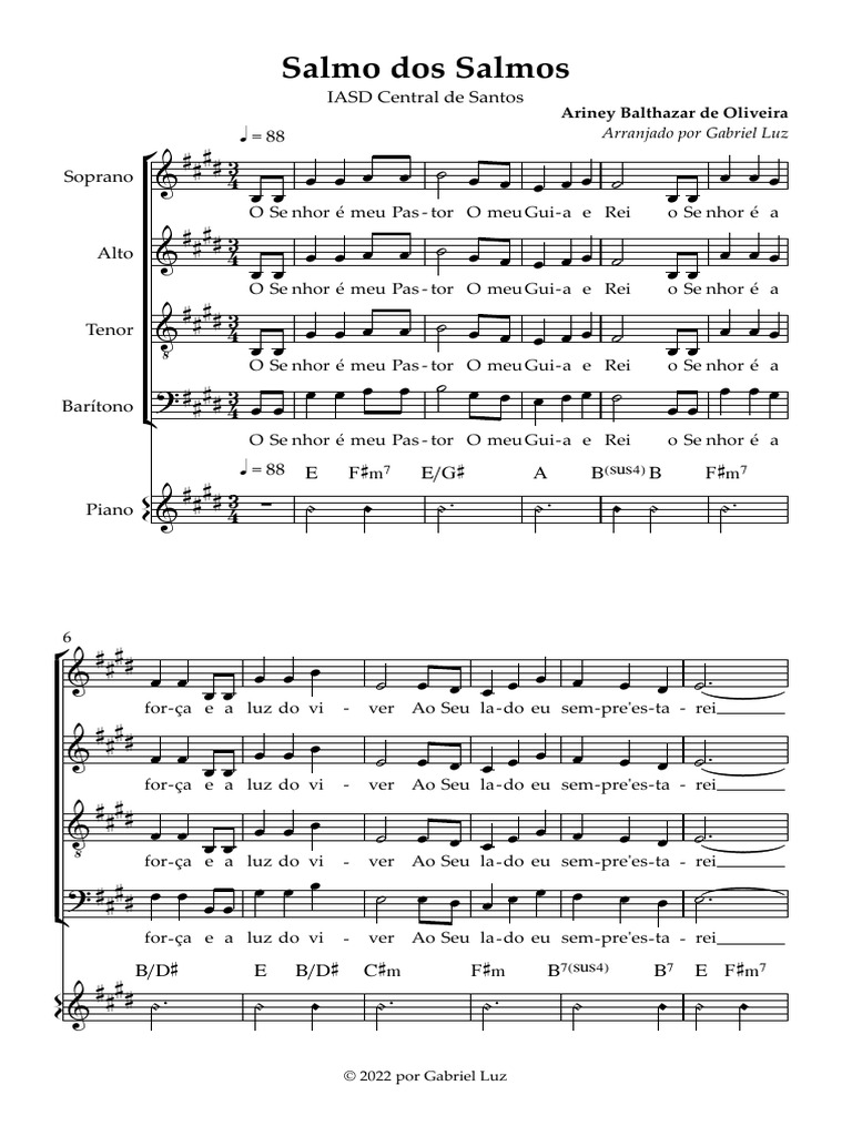 Salmo Dos Salmos Partitura Inteira PDF