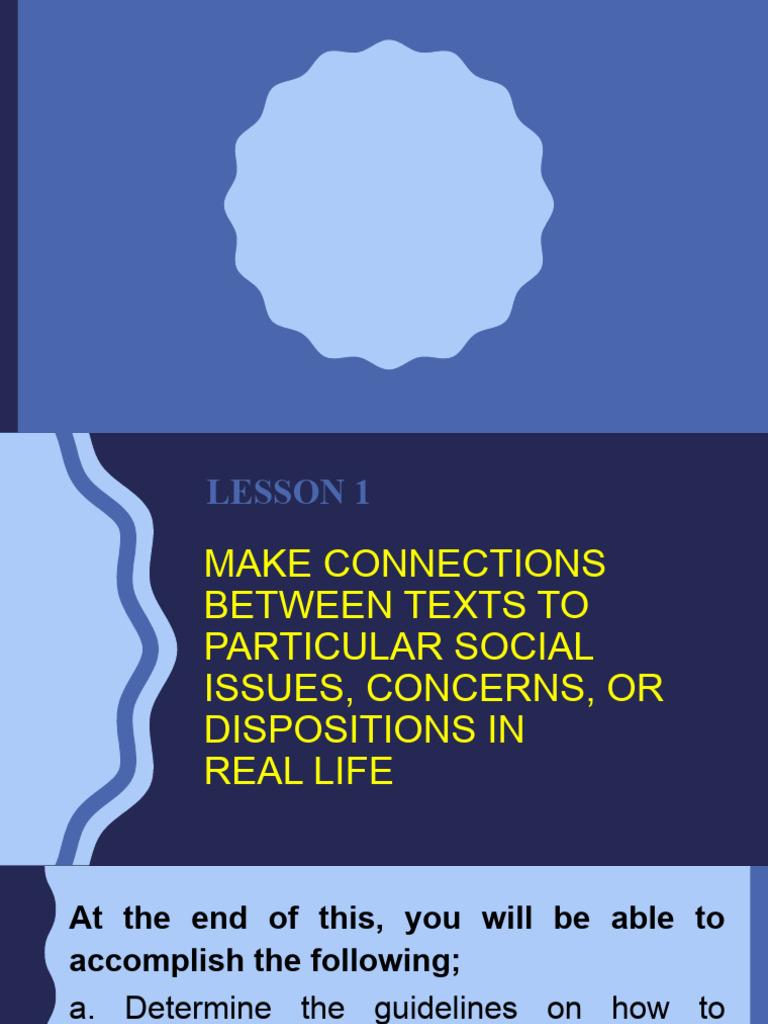 ENGLISH 9 LESSON1 Making Connections | PDF
