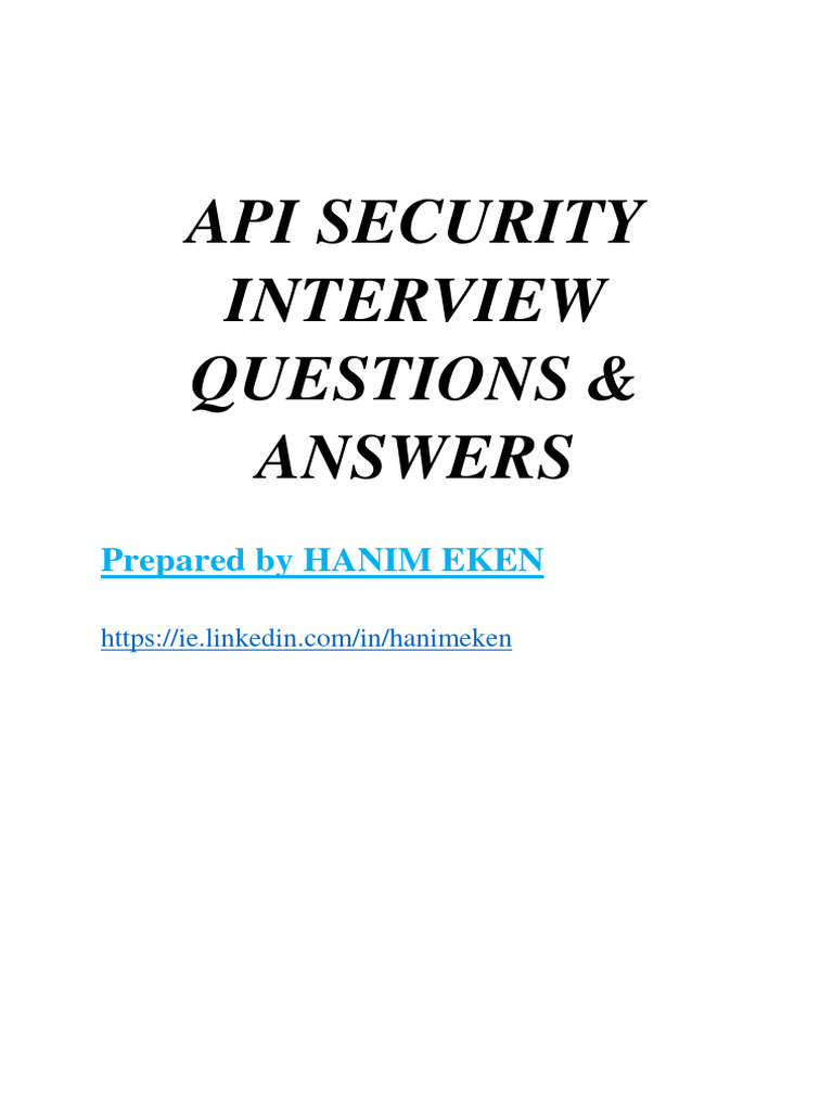 Api Security Interview Questions & Answers | Download Free PDF ...