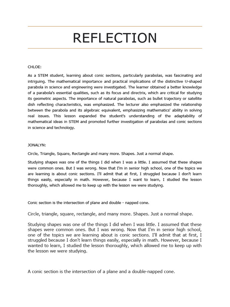 Reflection | PDF