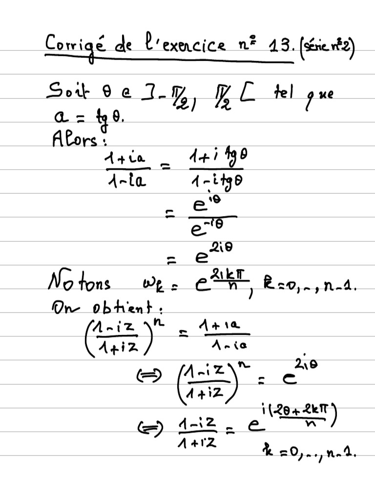 Corrige Exercice 12 Serie Complexes | PDF