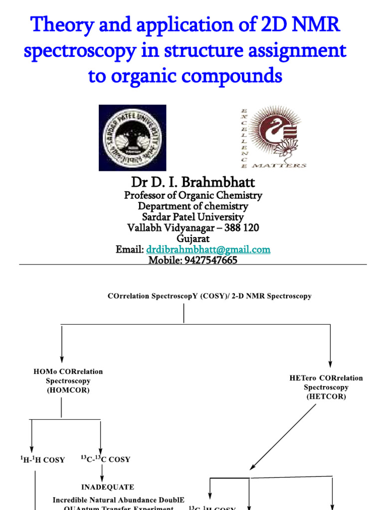 2D NMR Spectros | PDF | Two Dimensional Nuclear Magnetic Resonance Spectroscopy | Chemistry