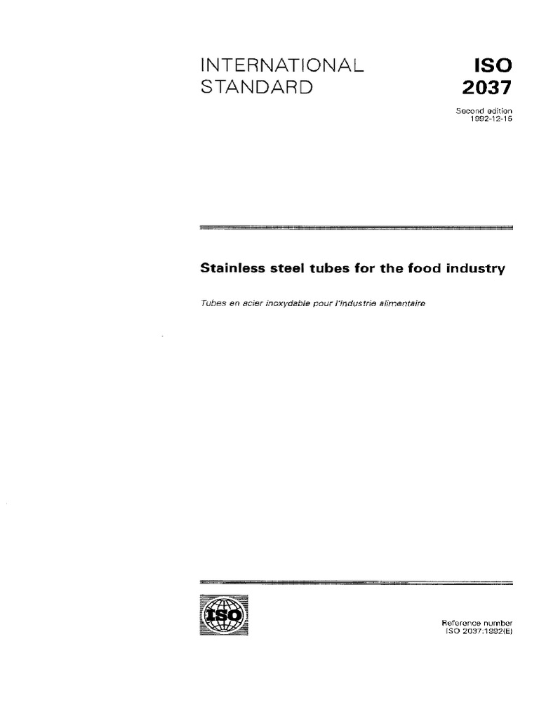 ISO 2037-1992-Stainless Steel Tubes For The Industry | PDF