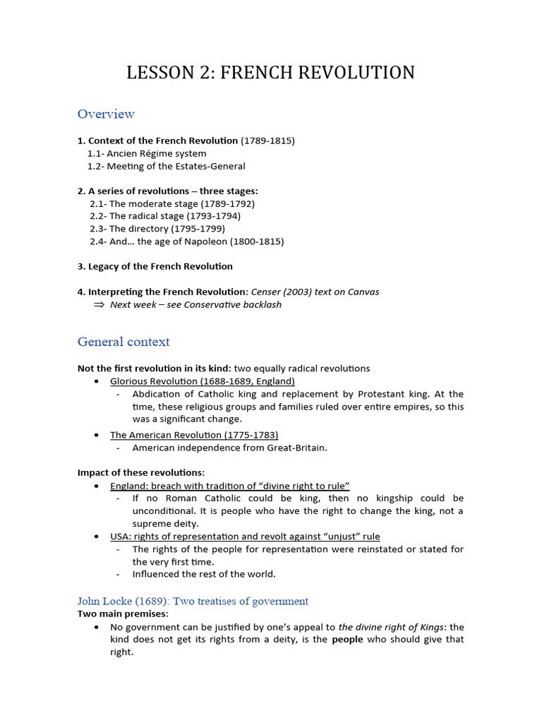 Lesson 2 | PDF | Reign Of Terror | French Revolution
