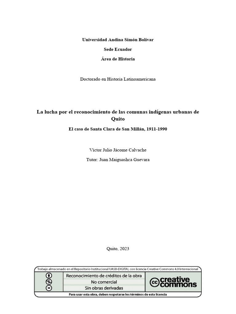 Víctor Jácome - La Lucha Por El Reconocimiento de Las Comunas Indígenas ...