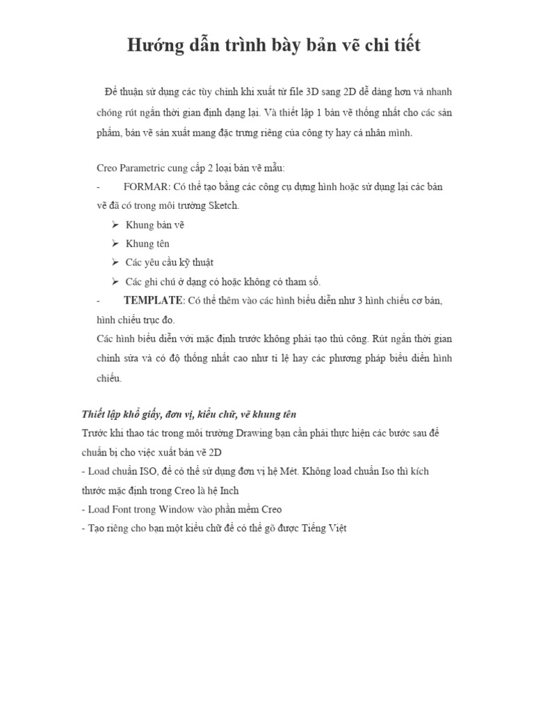 Trinh Bay Ban Ve Chi Tiet - Drawing | PDF