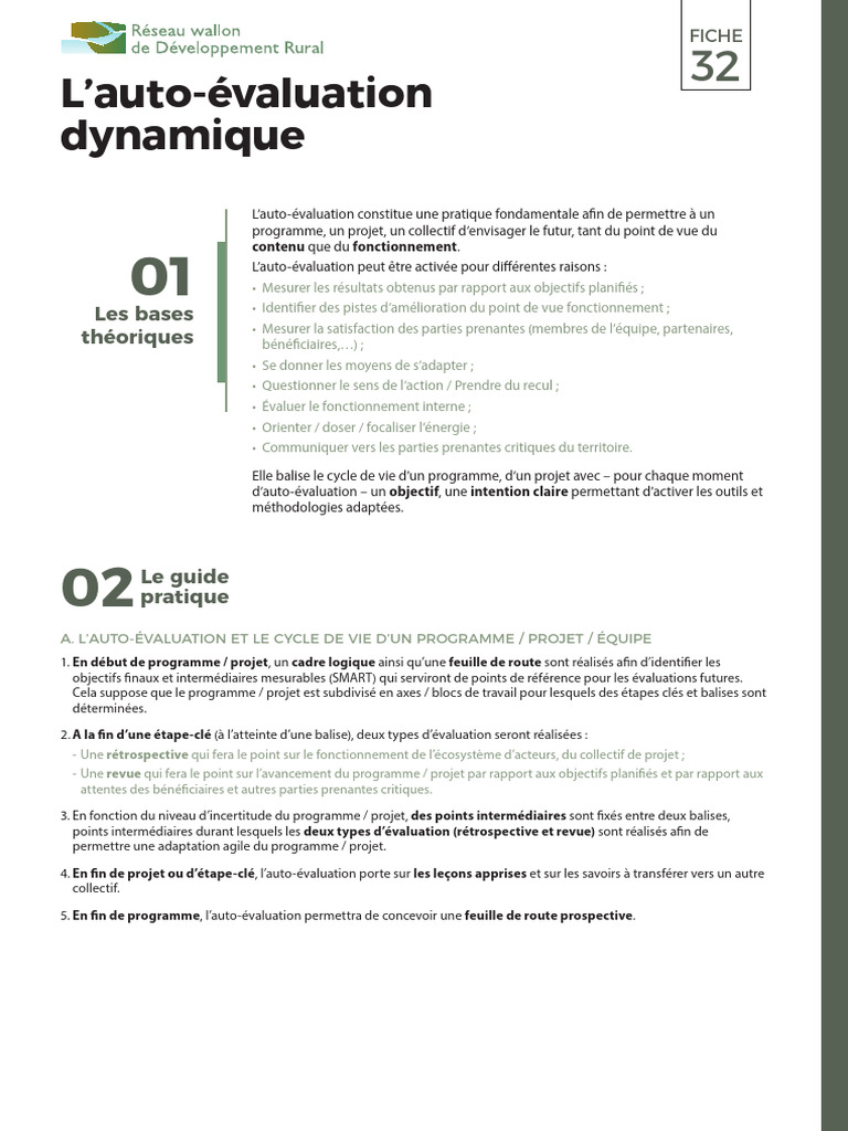 Fiche d'auto-évaluation dynamique | PDF | Analyse du cycle de vie