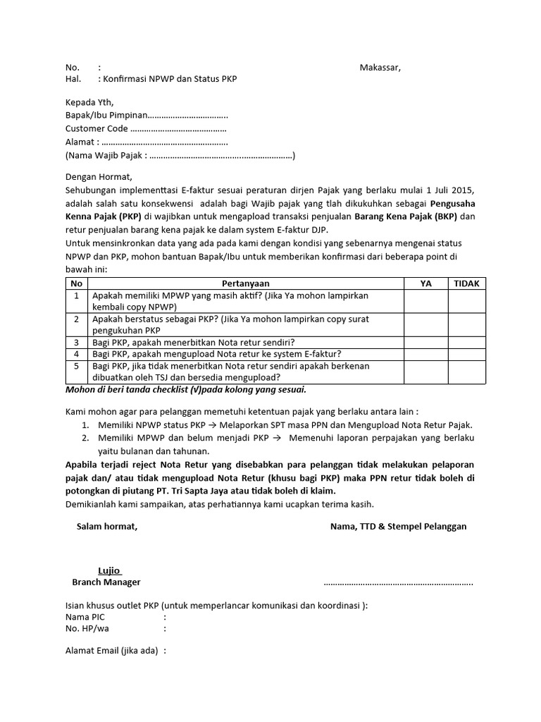 Form PKP Outlet | PDF