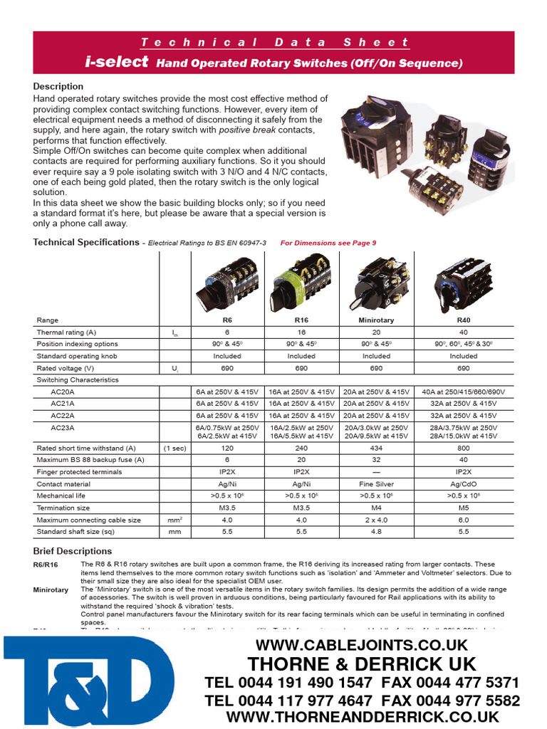 ERMS Rotary - Switches - Off - On - Rotary - Switches | PDF | Switch ...