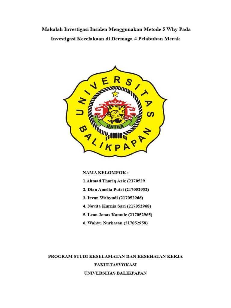 'Makalah Investigasi Insiden Menggunakan Metode 5 WHY'-1 | PDF
