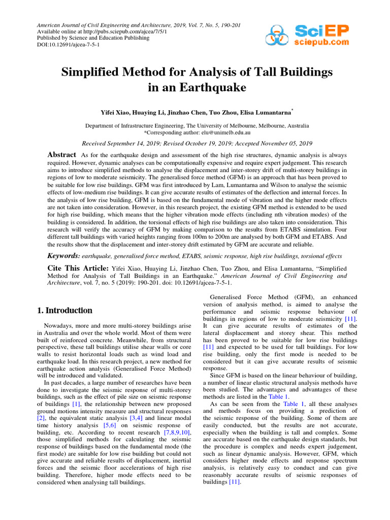 Simplified Method For Analysis of Tall Buildings I | PDF