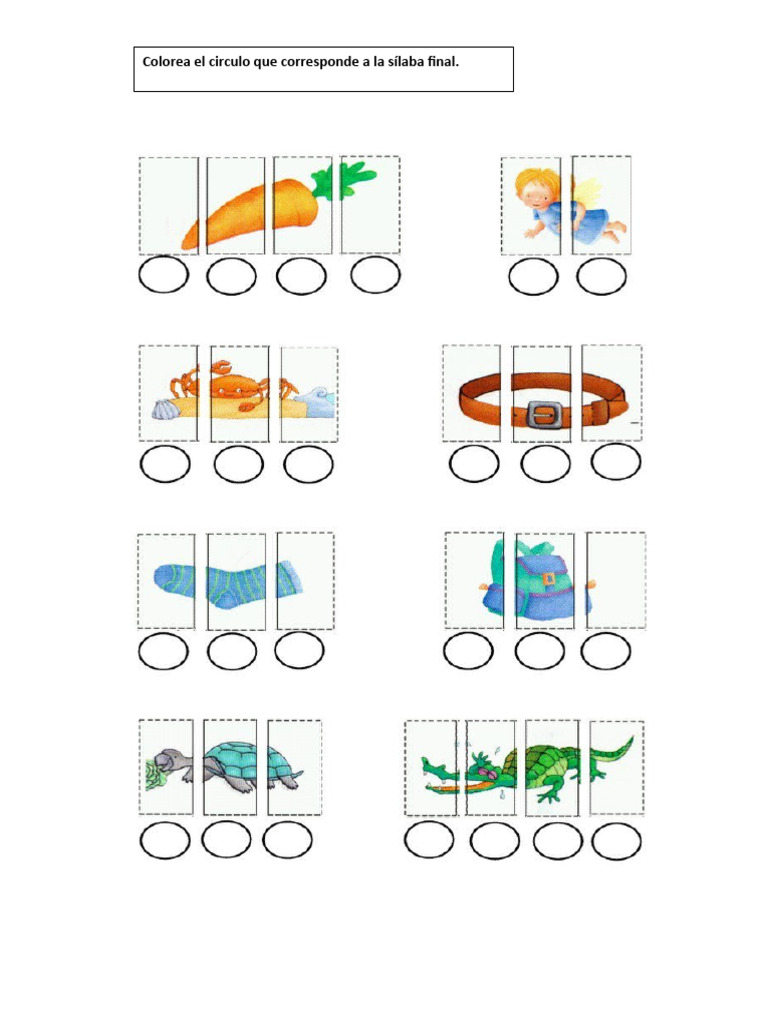 Sílaba final Kínder | PDF