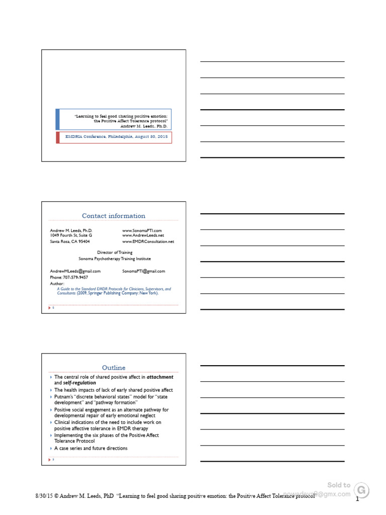 Learning To Feel Good (PAT) Handout 2015 | PDF | Self-Improvement