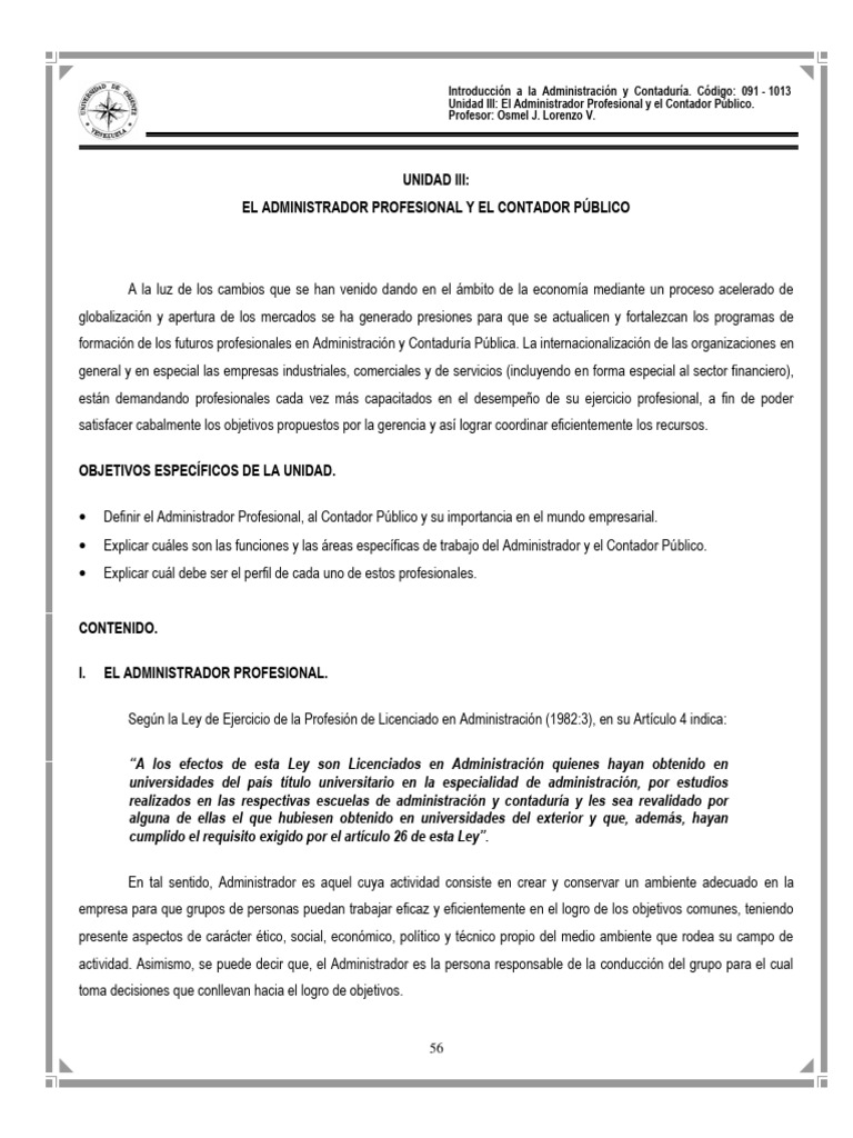 El Rol del Administrador Profesional | PDF