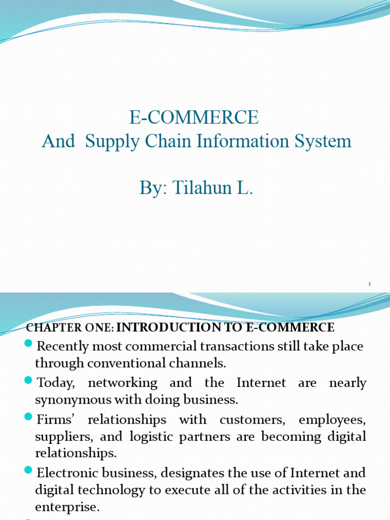 Introduction to E-Commerce Concepts | PDF | E Commerce | Electronic ...