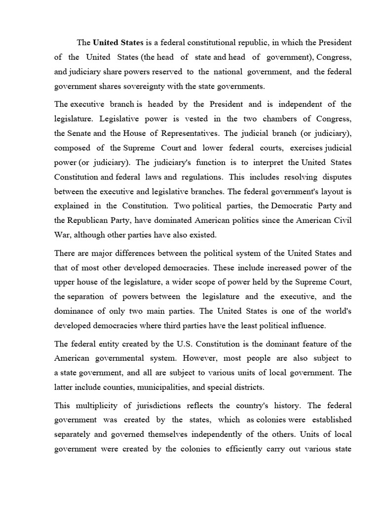 Overview of U.S. Government Structure | PDF | Legislature | Judiciaries