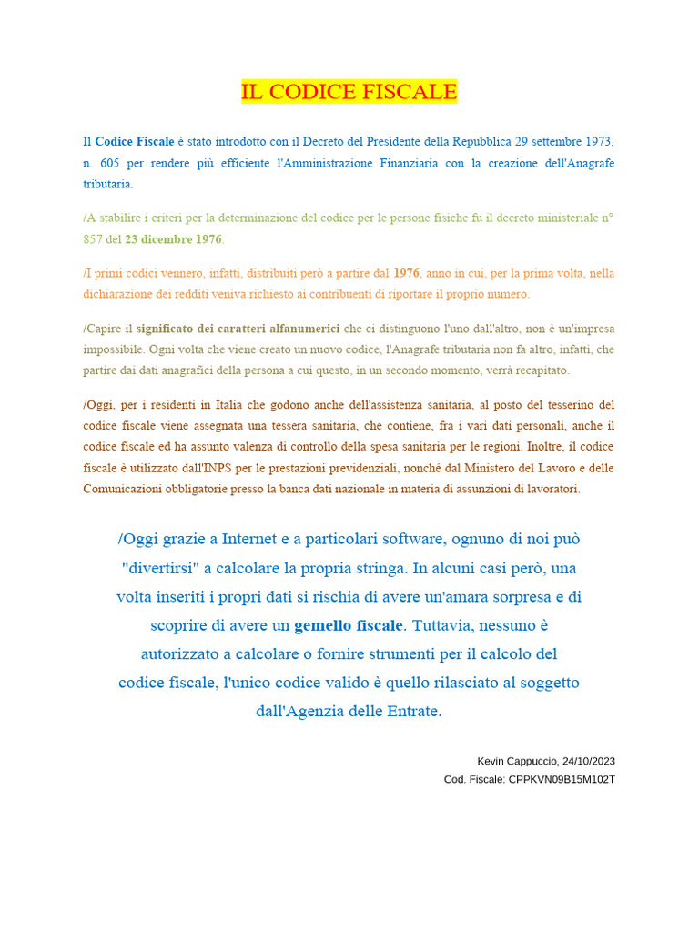 Codice Fiscale