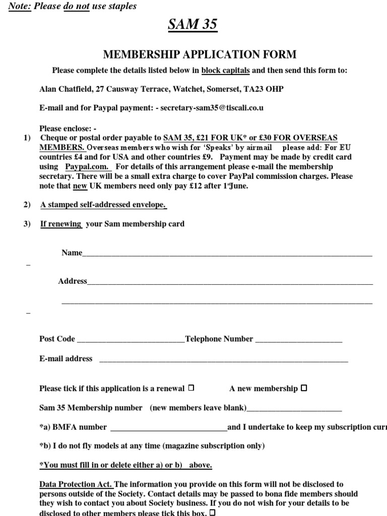 Sam Application | PDF