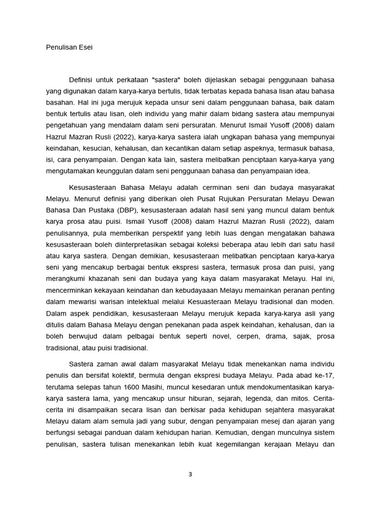 Penulisan Esei | PDF | Ilmu Sosial