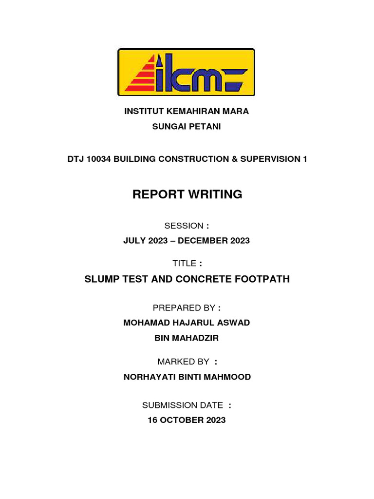 Slump Test Procedure and Results | PDF | Concrete | Building Materials