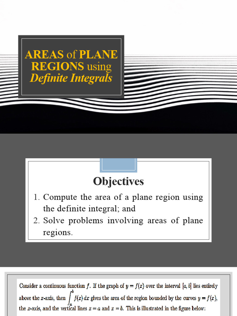 Plane Area Calculation with Integrals | PDF
