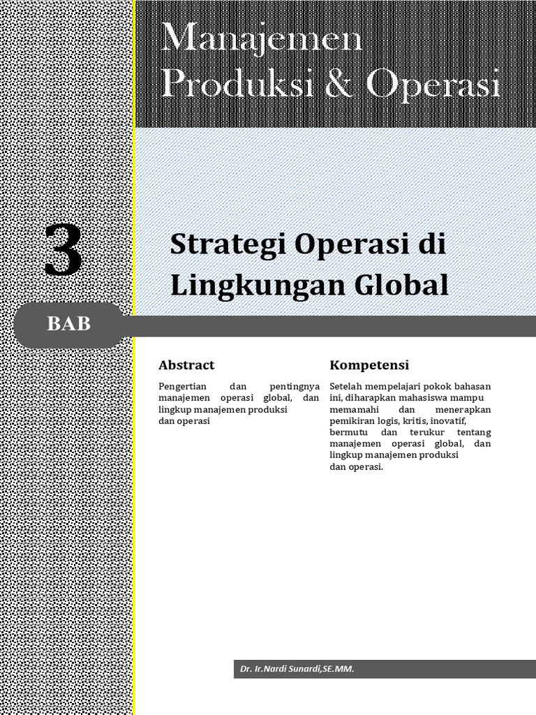 Bab 3 Strategi Operasi Di Lingkungan Global. | PDF