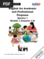 English: Quarter 1 - Module 1-7 English For Academic and Professional ...