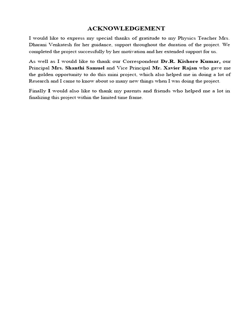 Acknowledgement | PDF | Magnetic Field | Physics