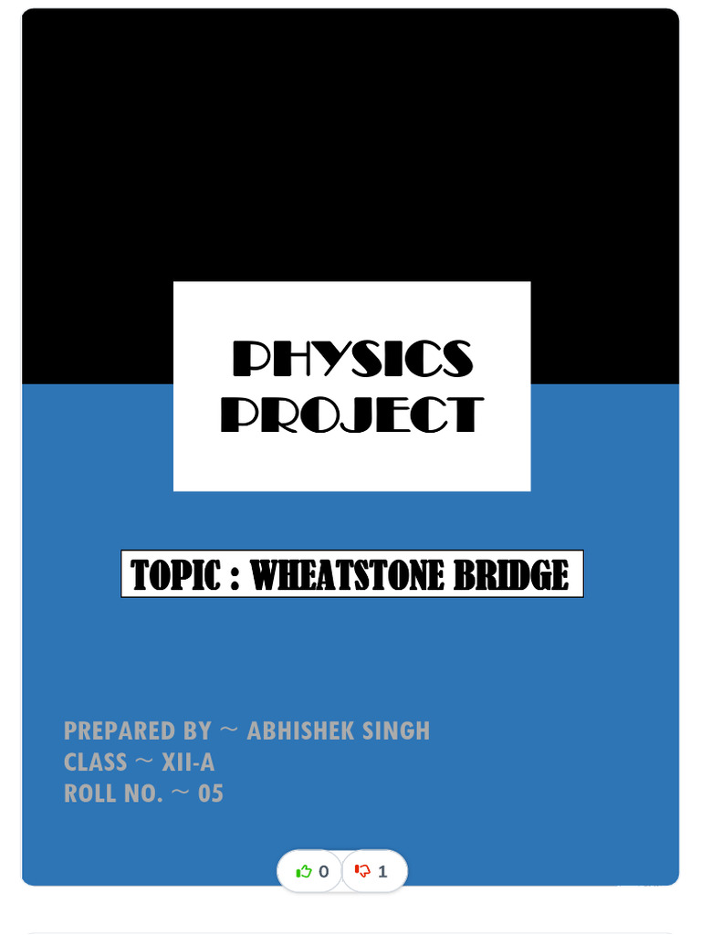 Physics Project 1 DSFDSGSGDFSG Compress | PDF | Electrical Resistance And Conductance ...