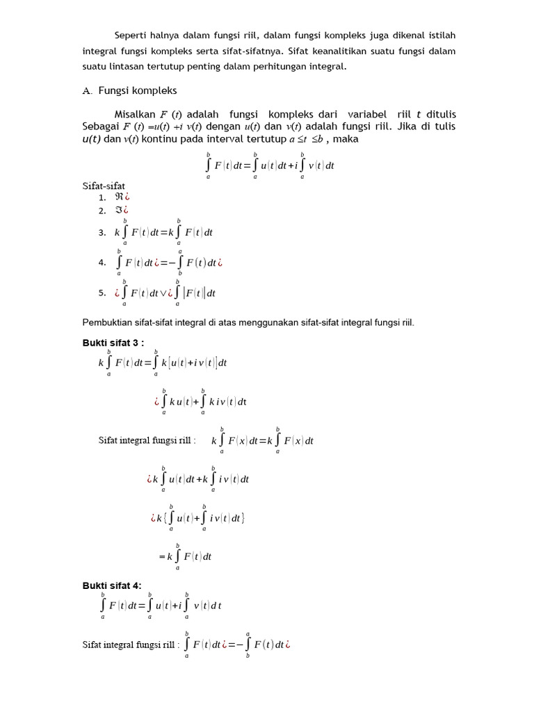 Kompleks Integral | PDF | Metode & Bahan Ajar | Sains & Matematika