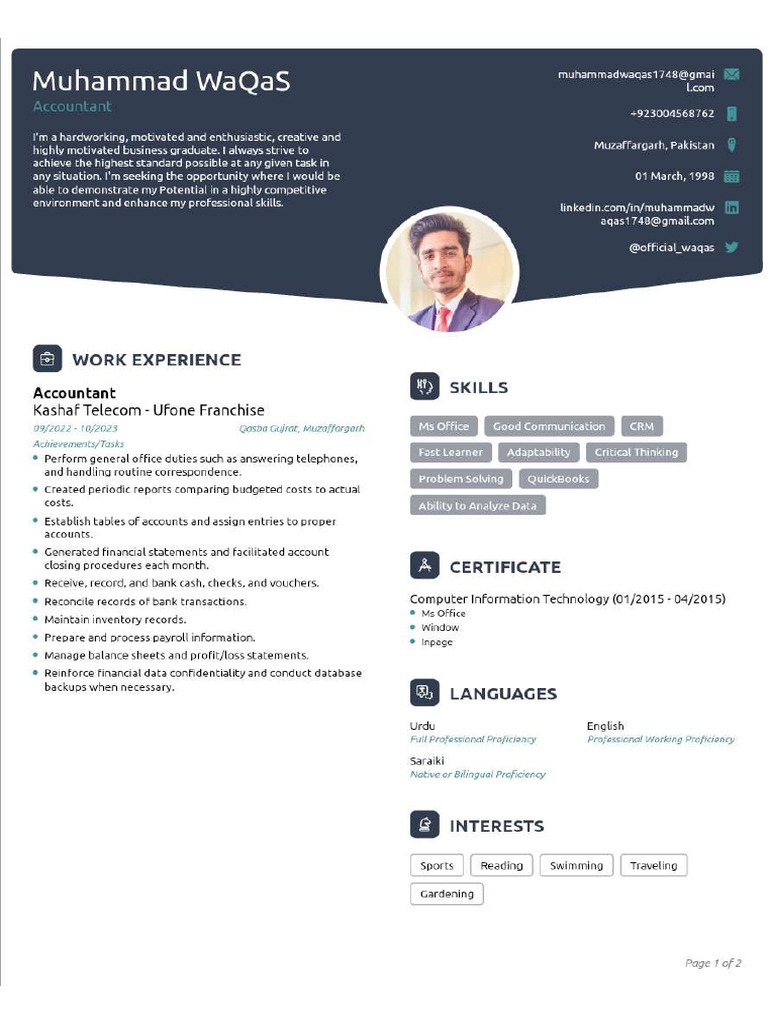 Muhammad Waqas CV | PDF