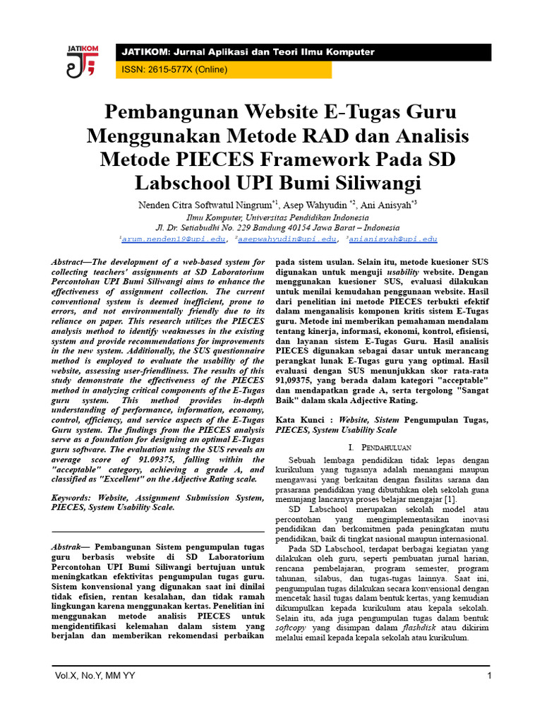 Pembangunan Website E-Tugas Guru Menggunakan Metode RAD Dan Analisis ...