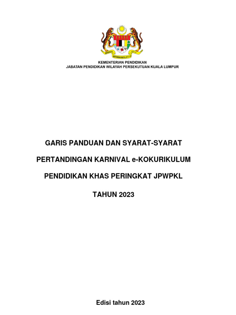 GARIS PANDUAN DAN SYARAT KARNIVAL eKOKURIKULUM PENDIDIKAN KHAS ...