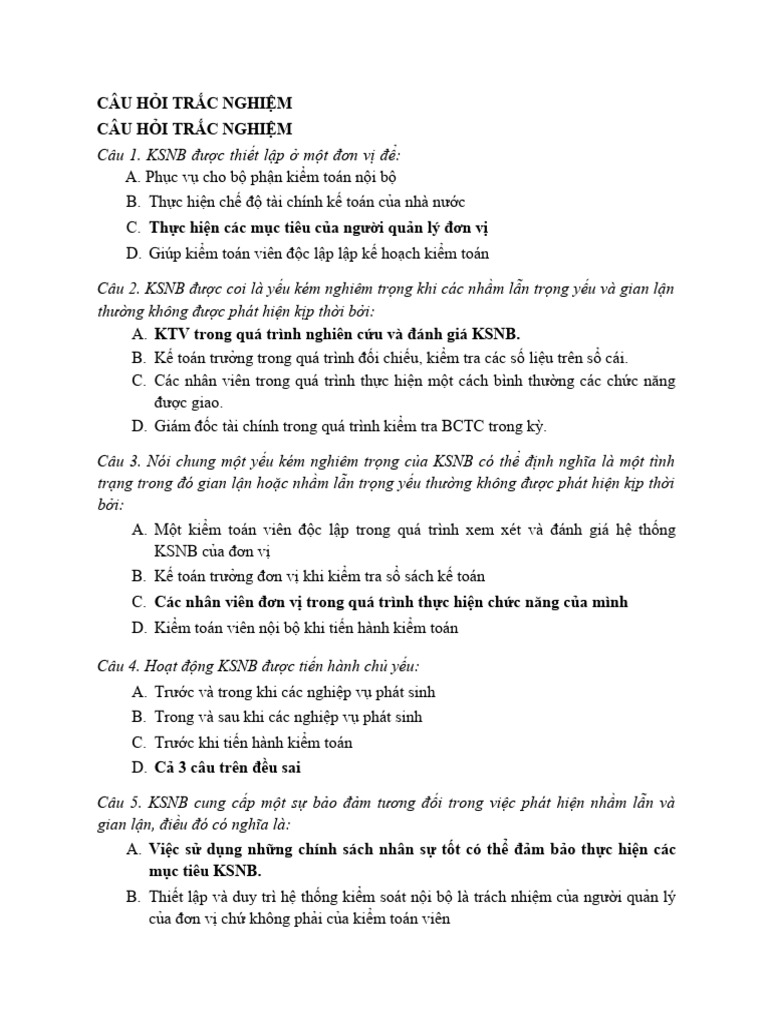 Tran Thanh Huyen-BT KSNB Chương 1&2 | PDF