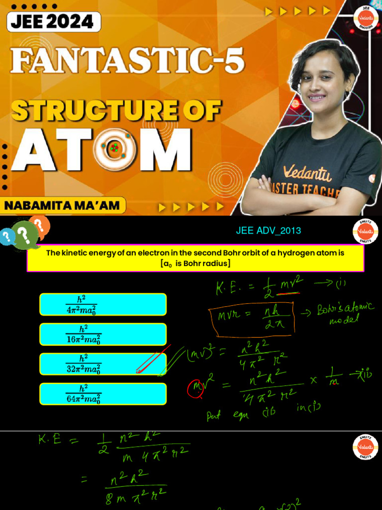 Structure of Atom PYQ Advance 5 | PDF | Atoms | Energy Level