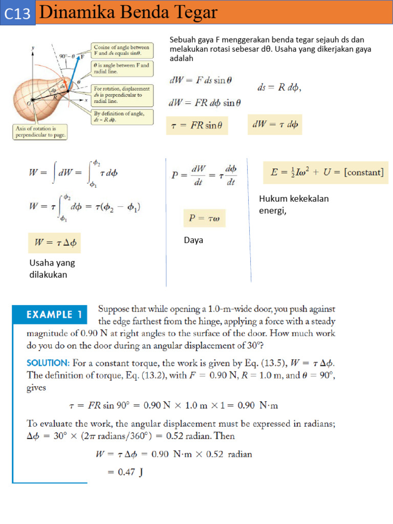 C13 - Dinamika Benda Tegar | PDF | Sains & Matematika