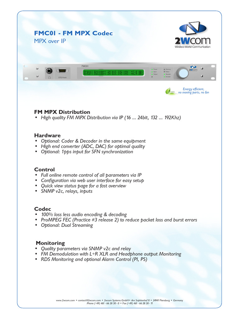 FMC01 FM MPX Codec Overview | PDF | Codec | Frequency Modulation