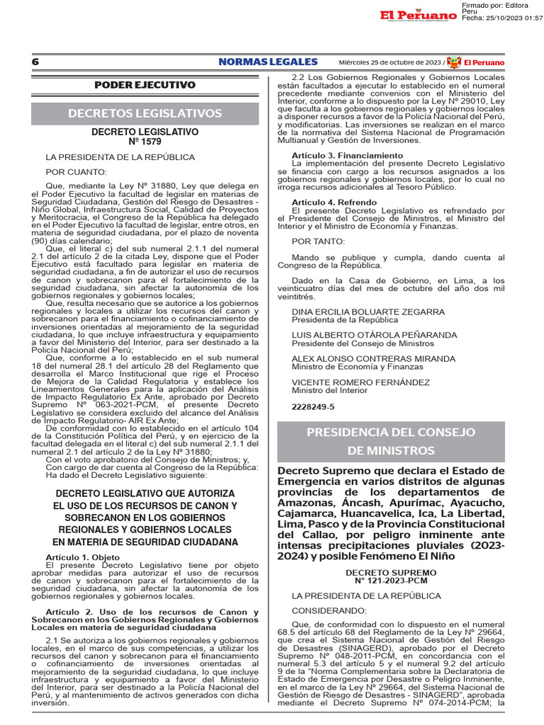 Decretos Legislativos: Normas Legales | PDF | Perú | Ministerio ...