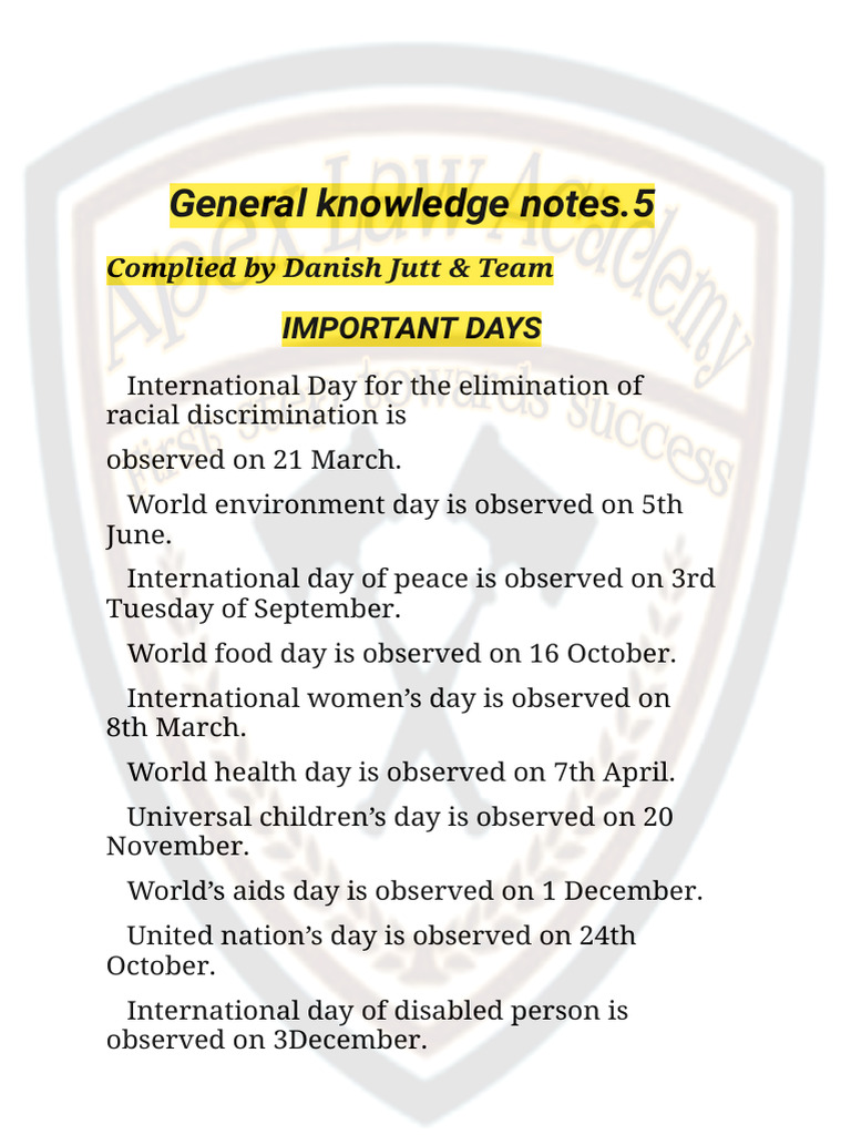 General Knowledge Notes.5-Watermarked | PDF