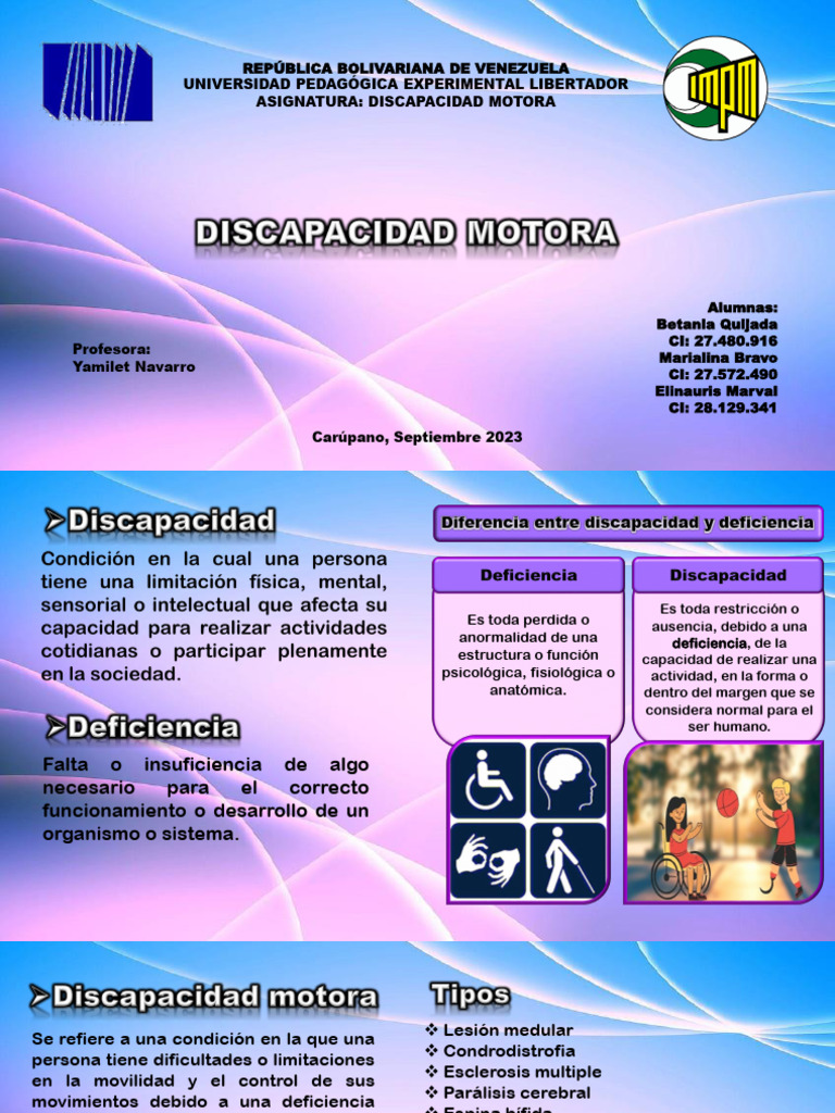 Discapacidad Motora-Diapositivas | PDF