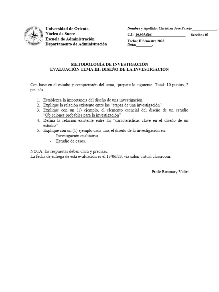 Evaluacion Tema III Resuelta Diseño de Investigacion (8pts ... Evaluacion Tema III Resuelta Diseño de Investigacion (8pts ...