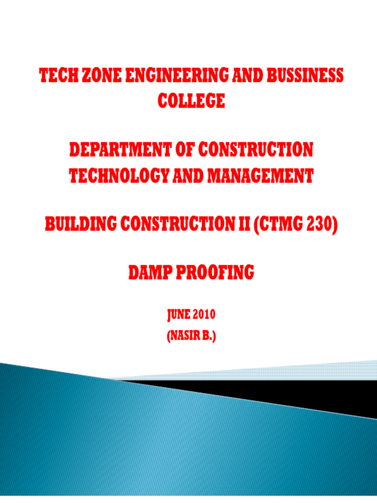 Damp Proofing | PDF | Concrete | Mortar (Masonry)